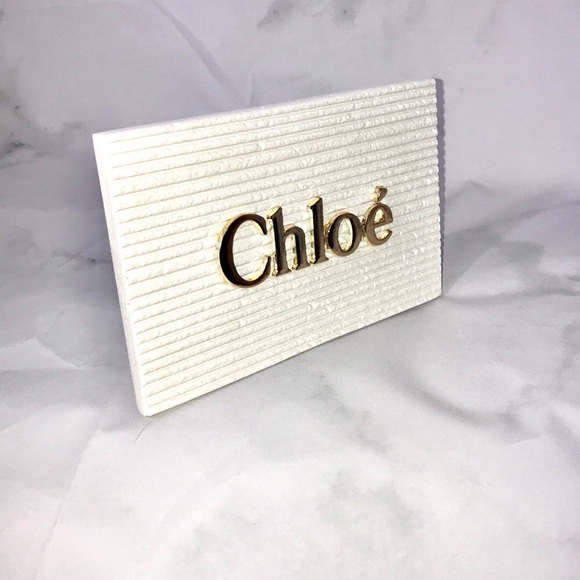 Chloe | Accessories | New Chloe Store Display Sign Stand Stone Gold ...